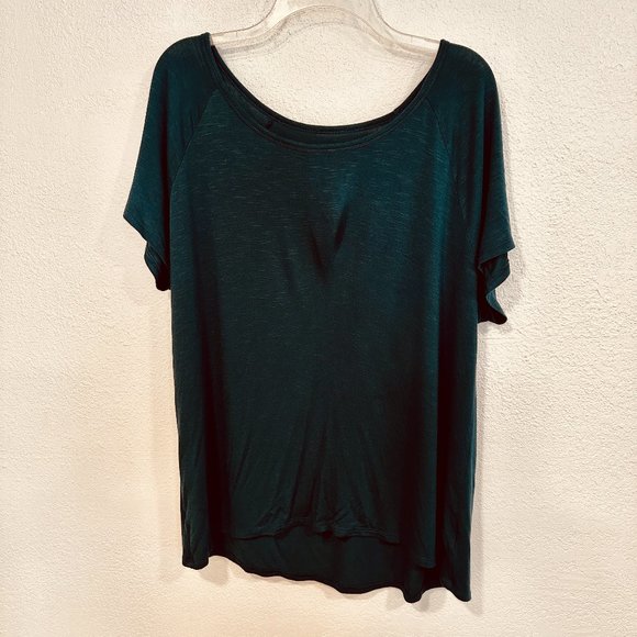 Time and Tru | Tops | Time And Tru Stretch Top Slate Green Cap Sleeves ...